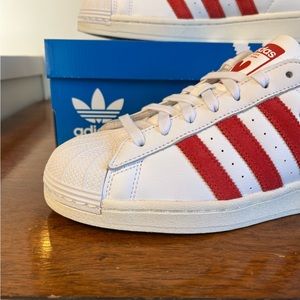 adidas | Shoes | Adidas Womens Superstar Red Heart Shoes | Poshmark